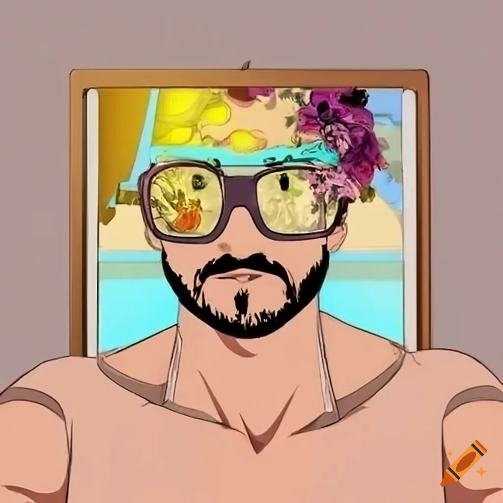Selfie Closeup of athletic straight Lebanese man with glasses in Two ...