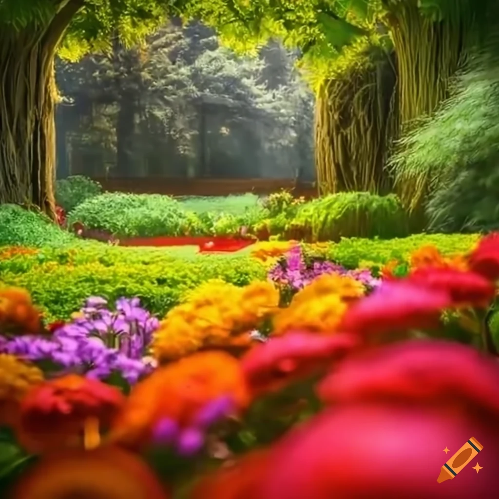 A beautiful garden full of vibrant and colorful flowers