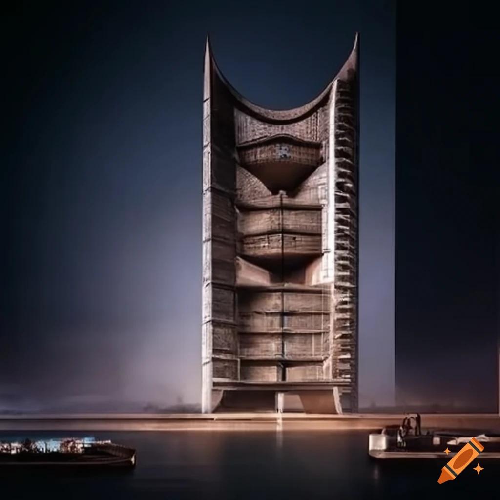 An avant-garde building showcasing modern and brutalist architecture