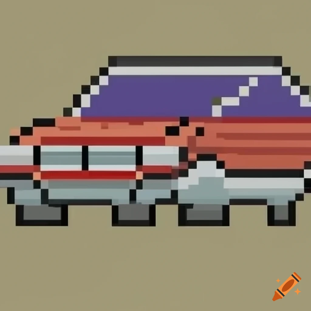Simple pixel art of a car on Craiyon