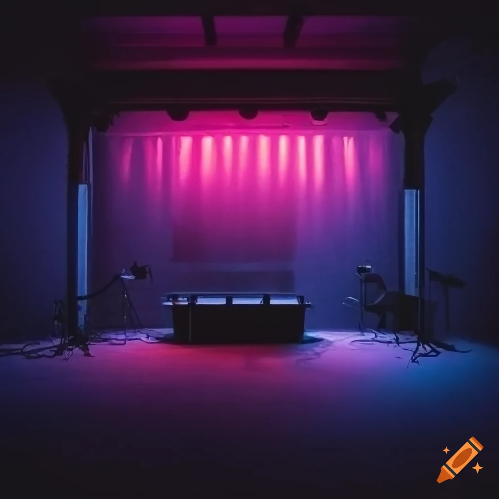 An vast empty sound stage without any dressing, limited lighting ...