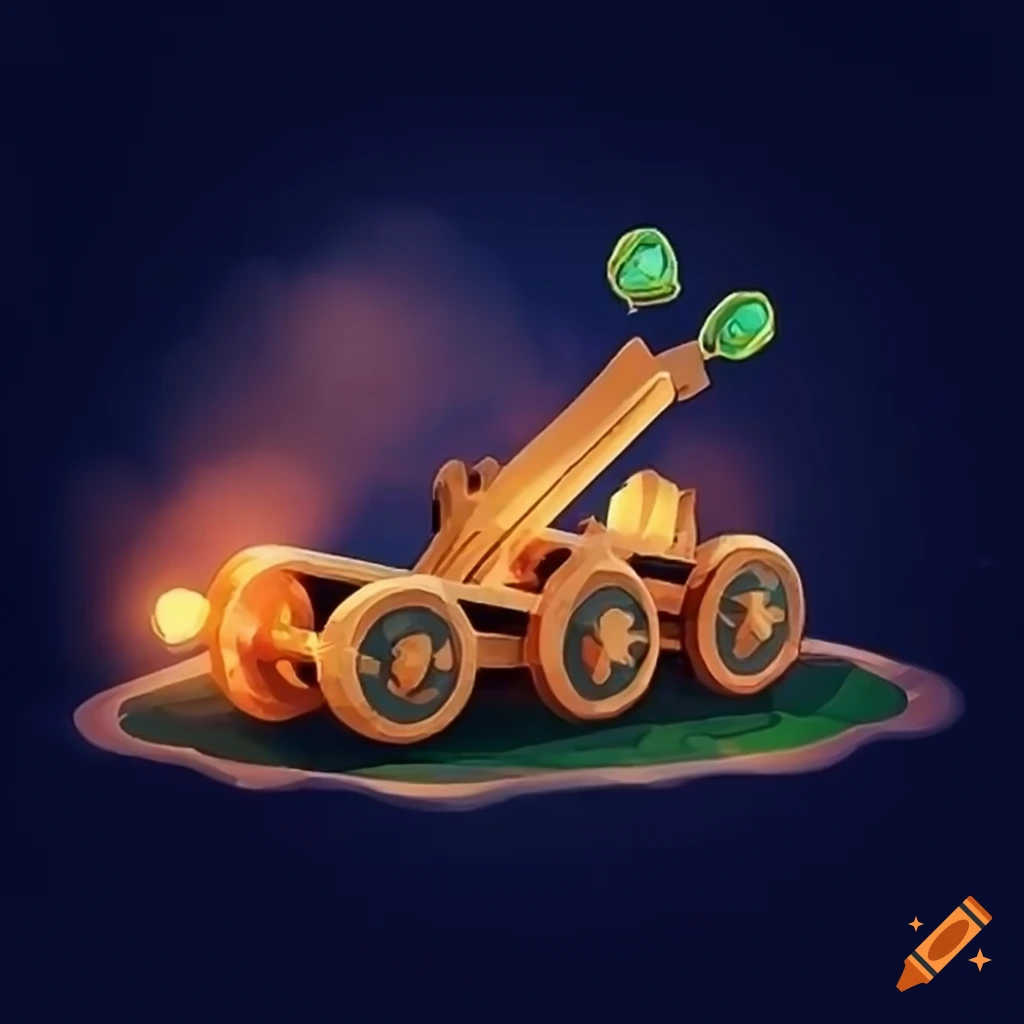 A catapult icon for a fun game with plater and enemy on your phone on ...