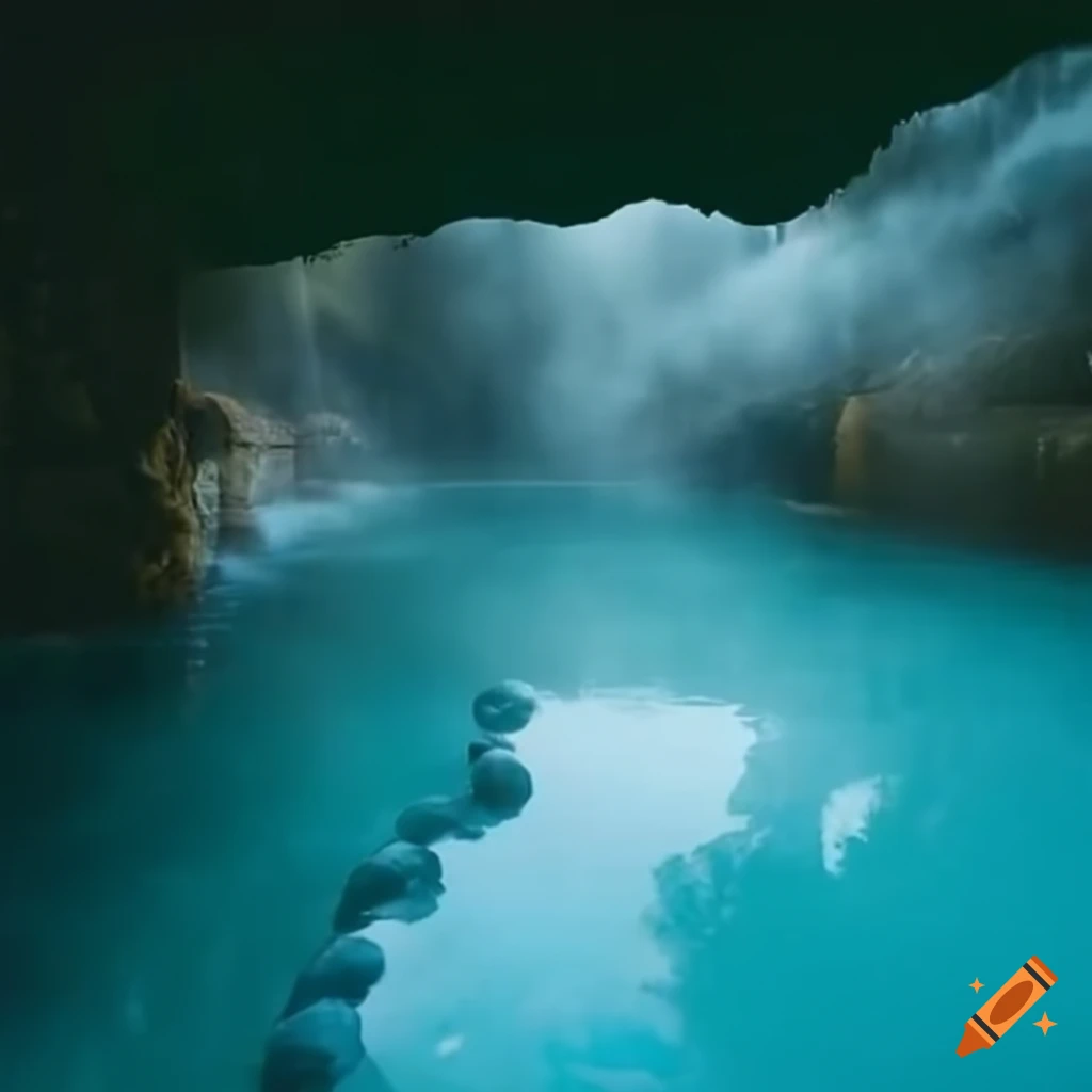 Multi-level mixed-gender hot springs onsen on Craiyon