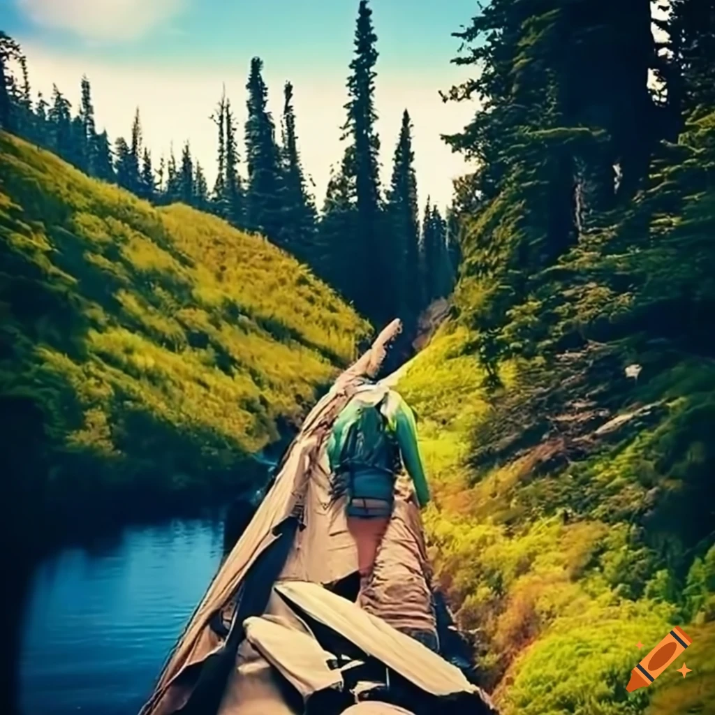 Man backpacking pacific crest trail