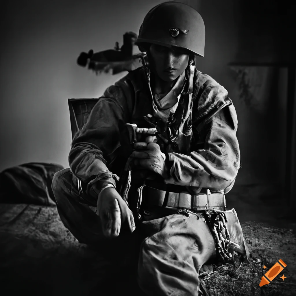 An award winning documentary photograph of a lone soldier and the ...