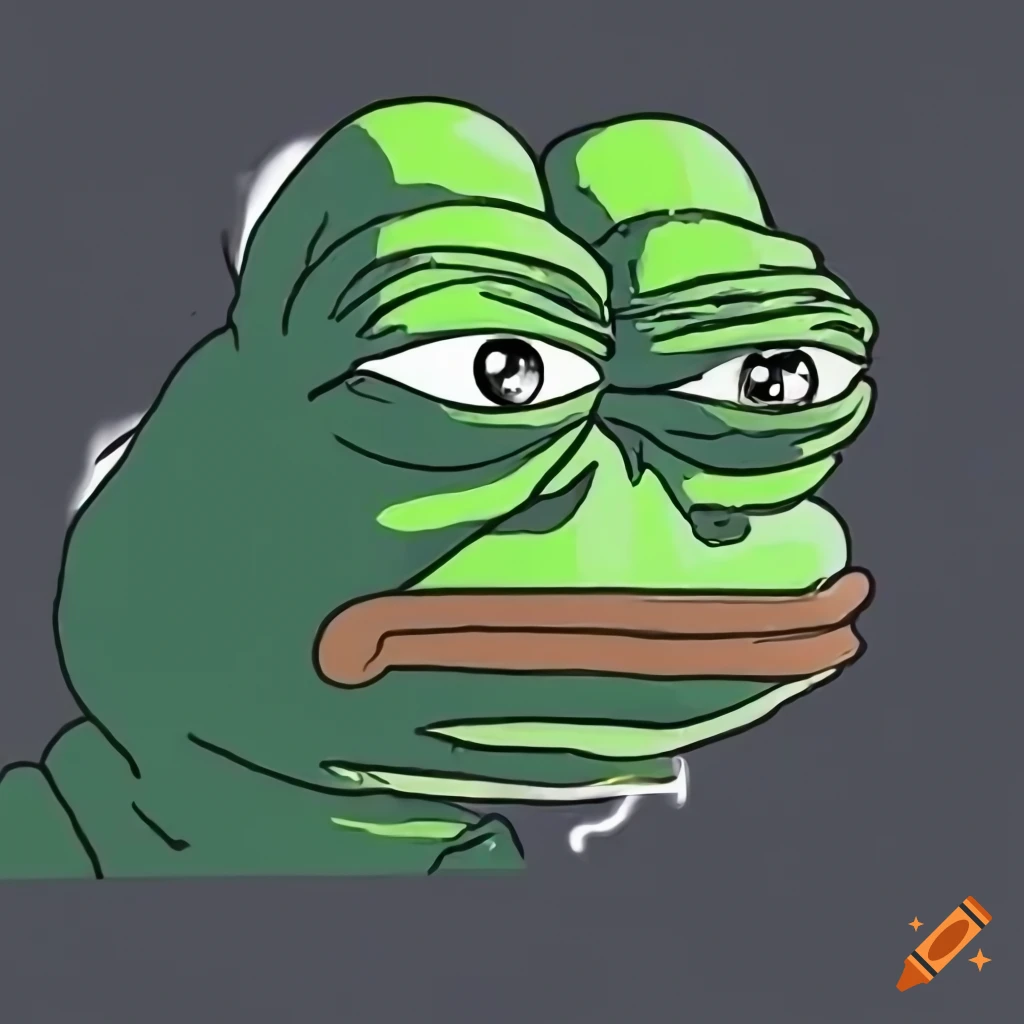A profile picture green black and white with pepe the frog on Craiyon