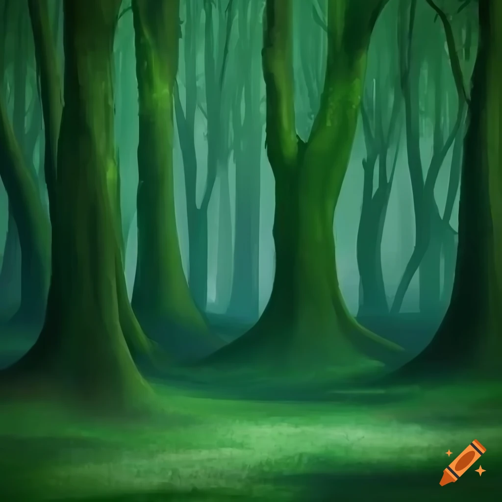 The background in shades of green reflecting the lushness of the forest ...