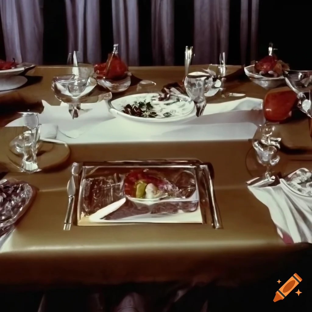 Dinner table circa 1990 on Craiyon