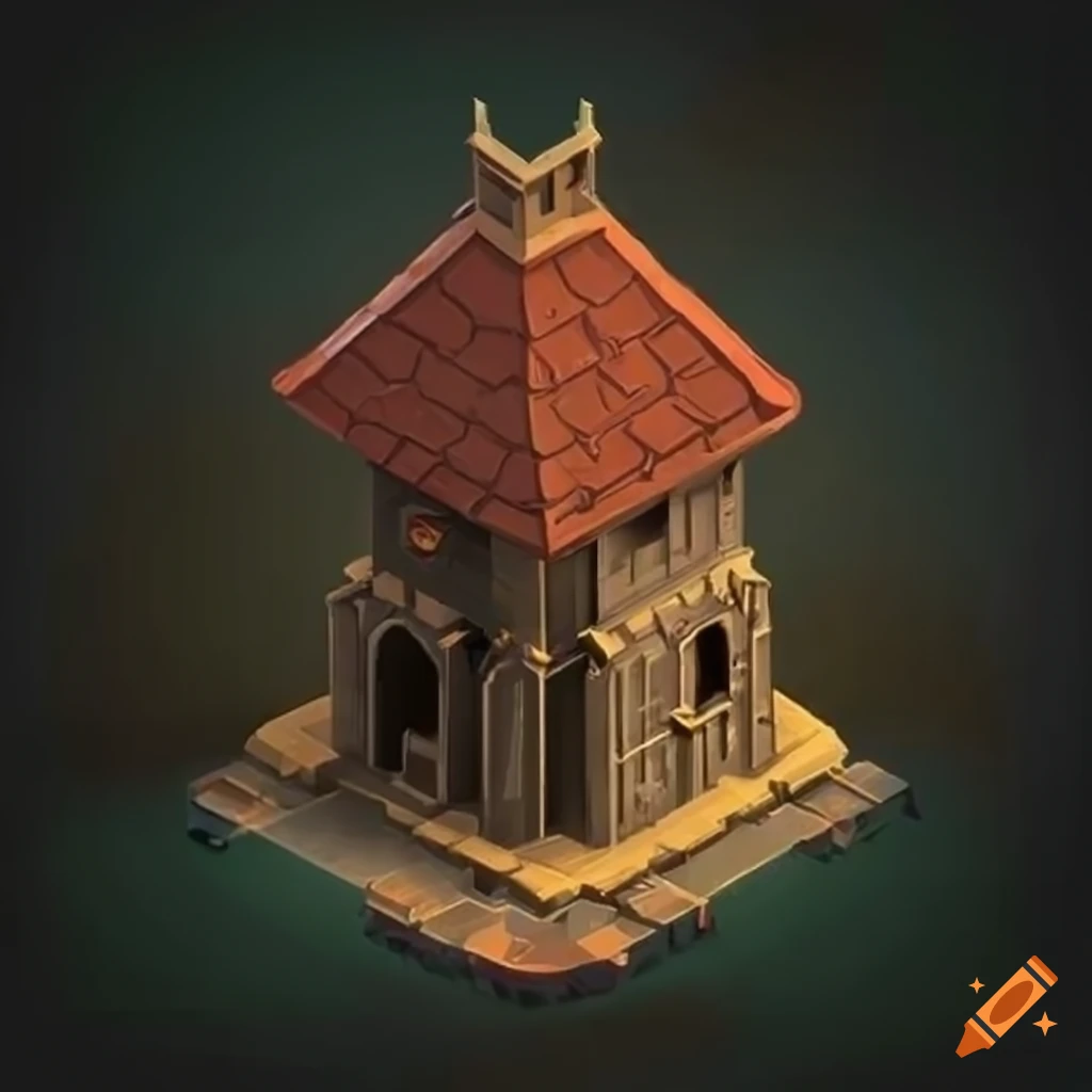 Isometric clan building for game on Craiyon