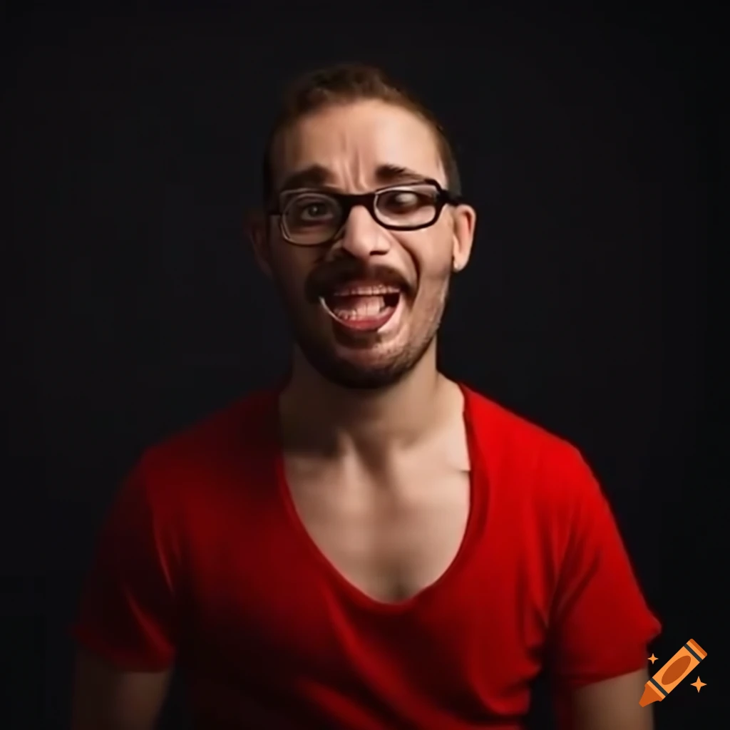 A surprised person making a funny face for a youtube thumbnail on Craiyon