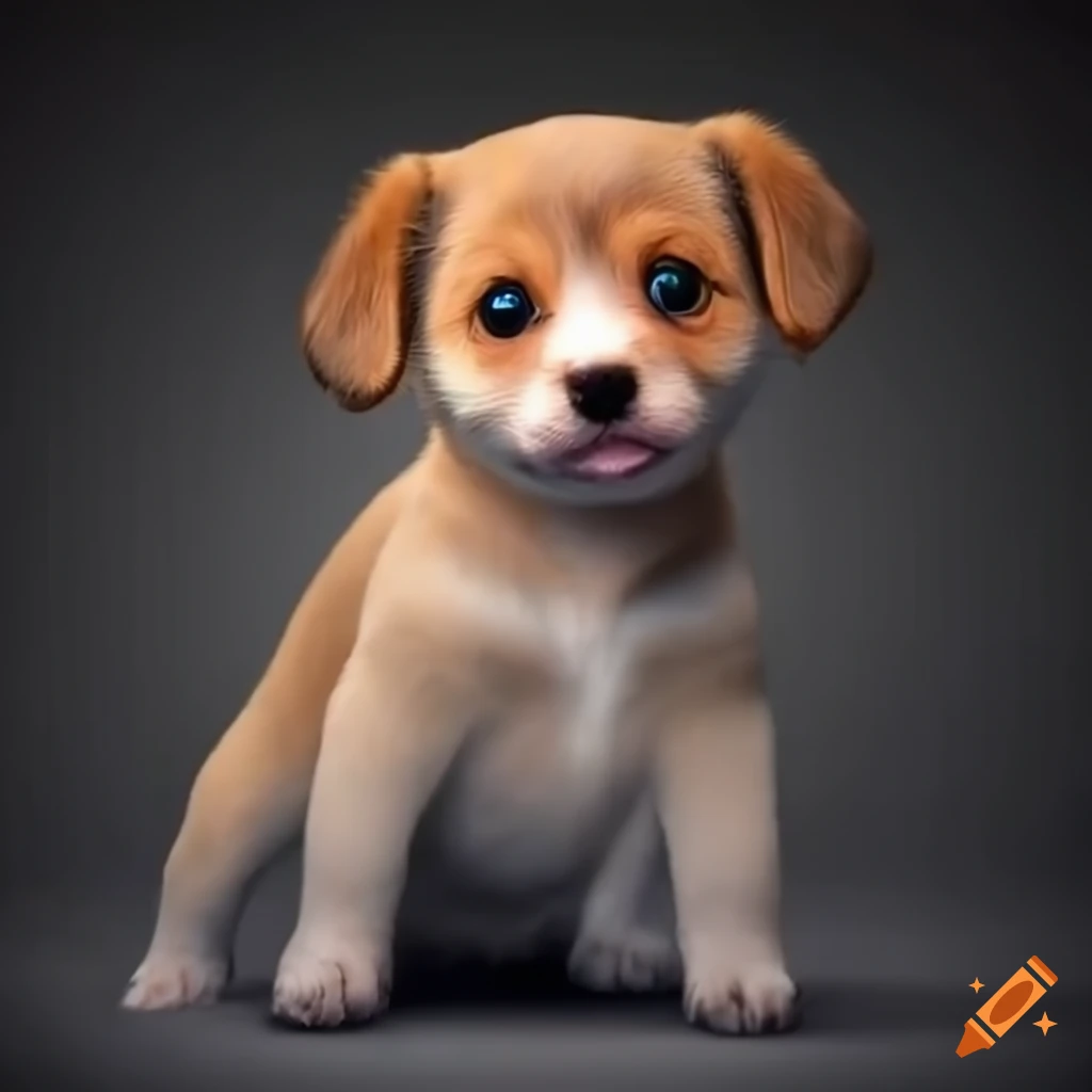 A cute puppy in a realistic setting