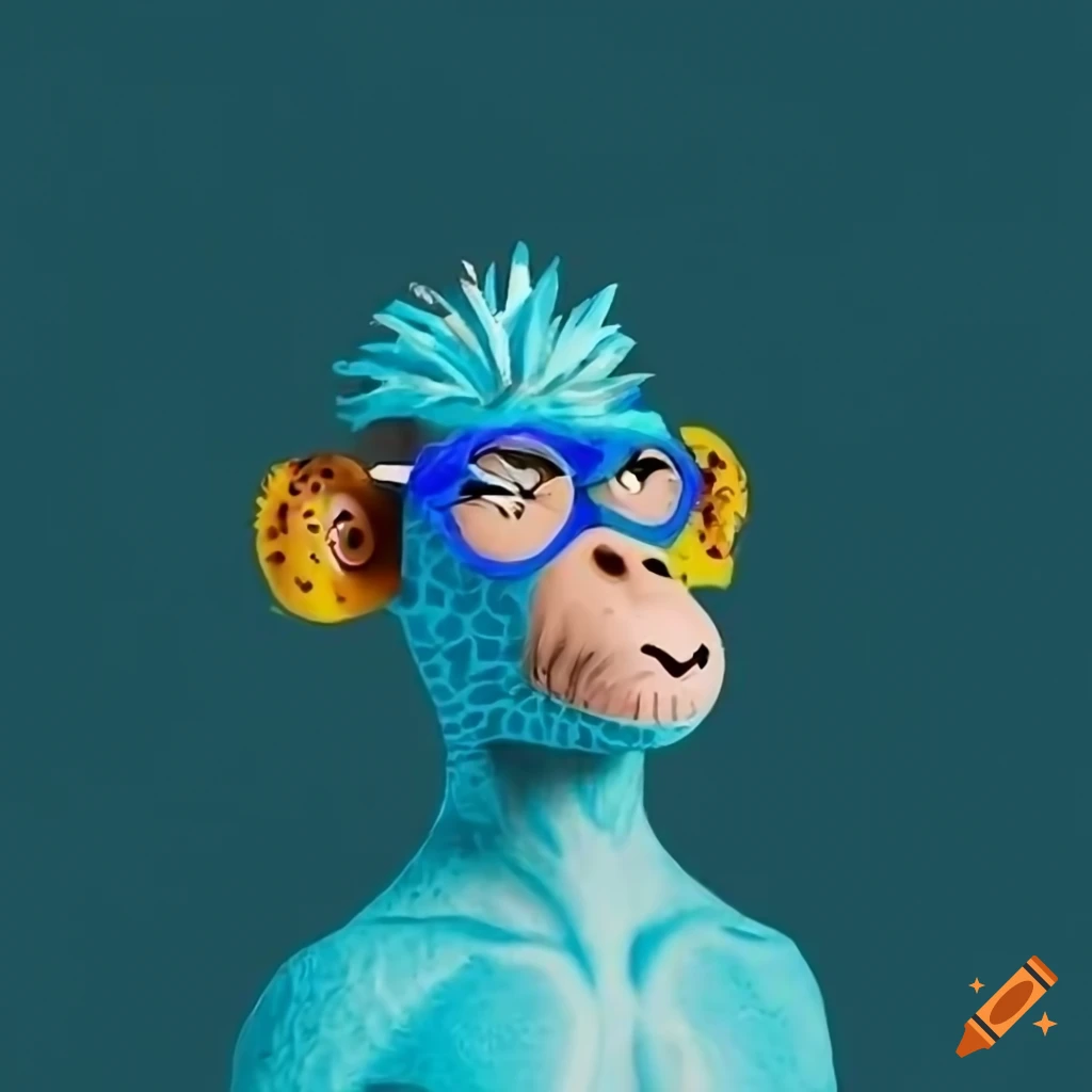 Monkey in the style of nft with beach vibe