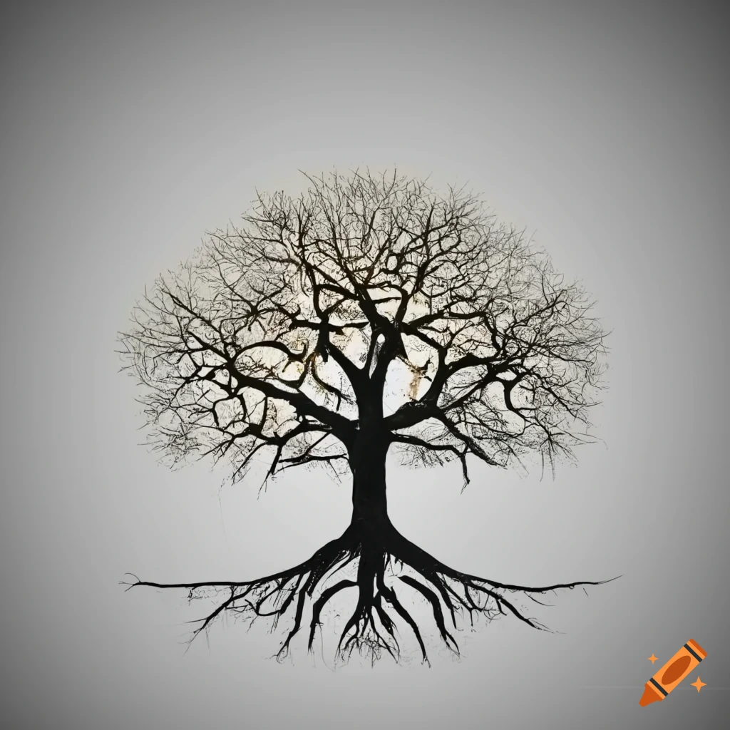 A logo design featuring a tree representing root cause analysis on Craiyon