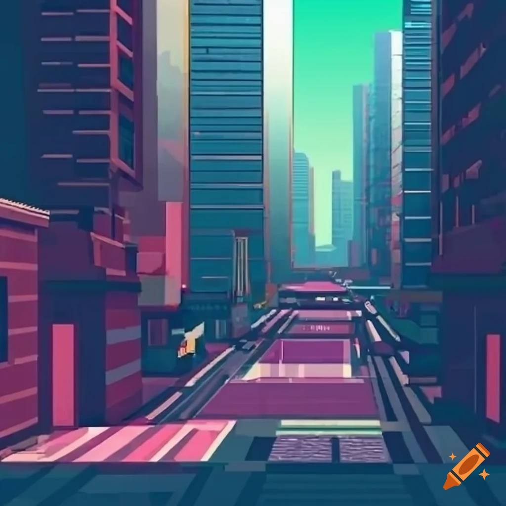 Pixel street view city