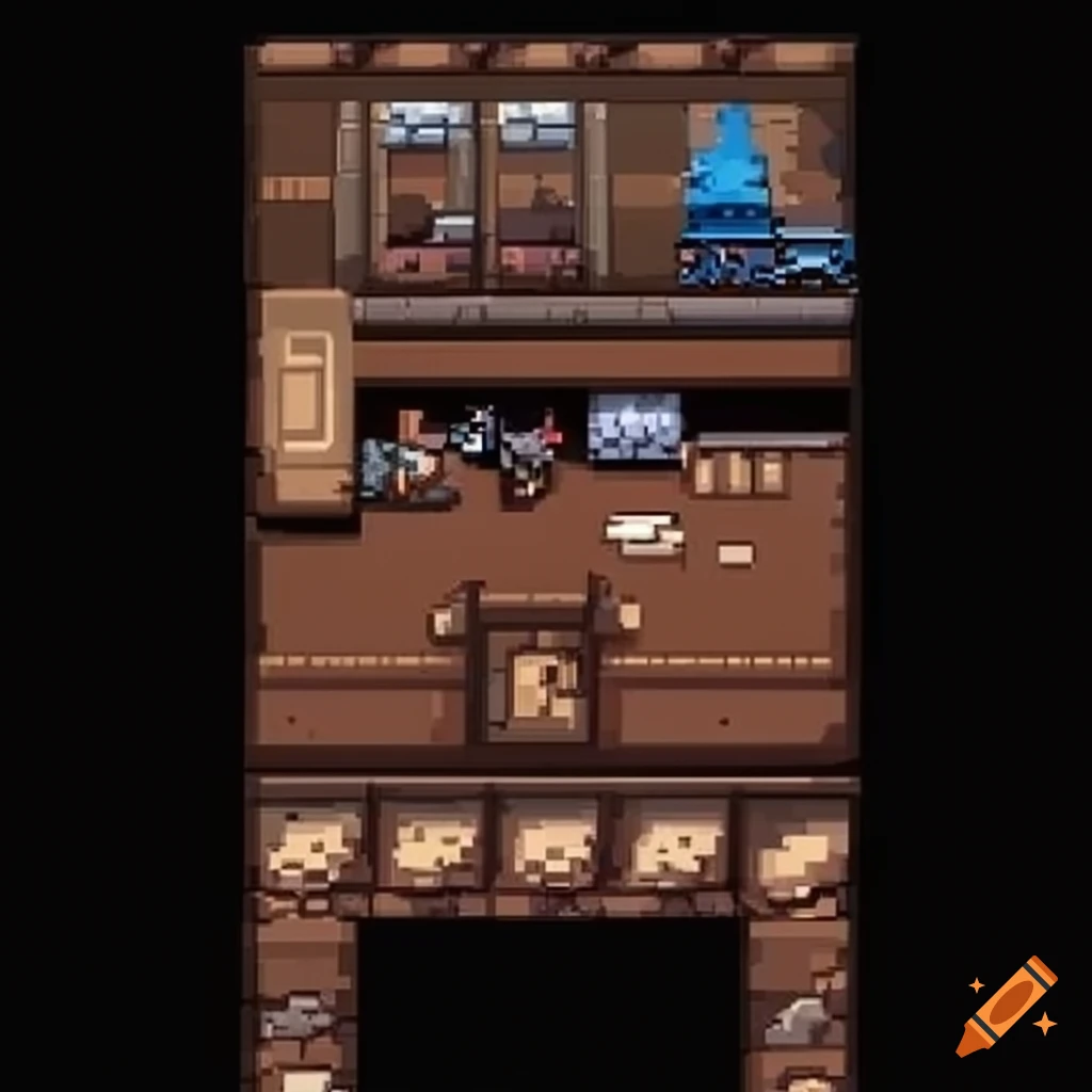 Top down 2d game level in 16bit pixel art style on Craiyon