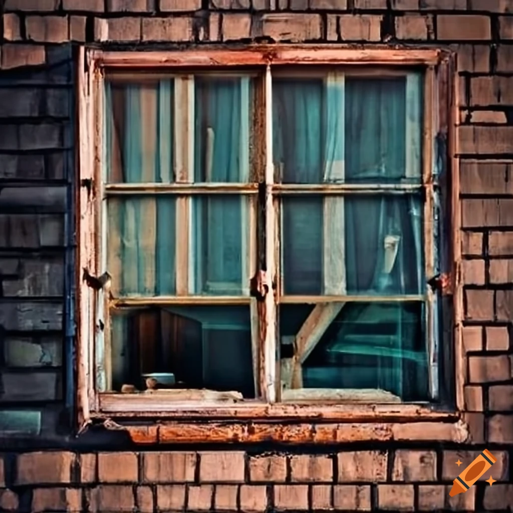 Old modern home window opened