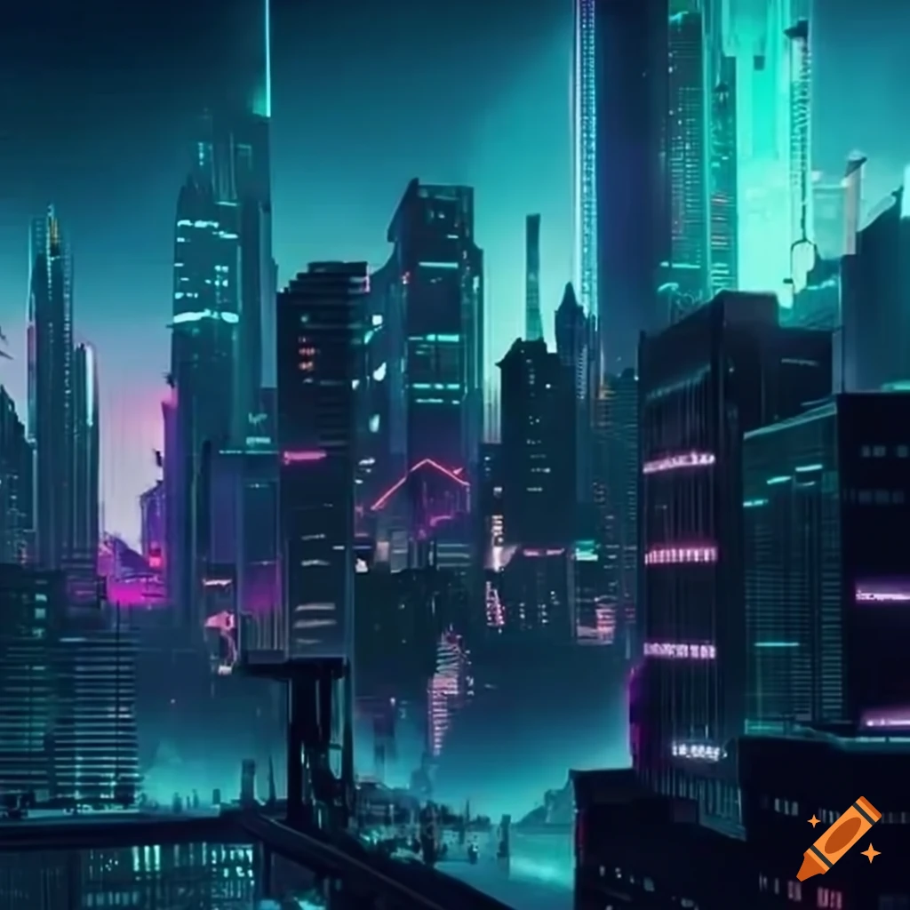 Neon cyber city