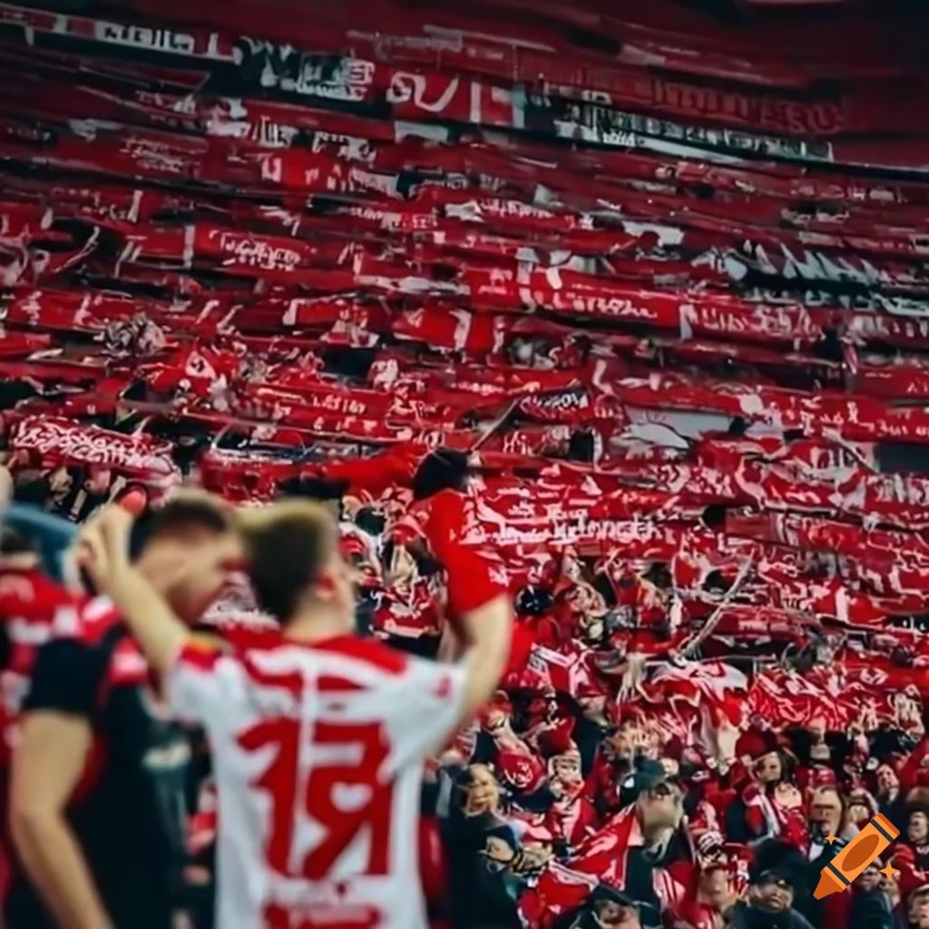 A passionate rb leipzig fan supporting their team in the stadium