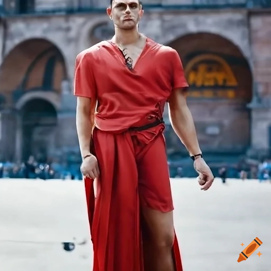 Portrait of roman emperor in front of hagia sophia