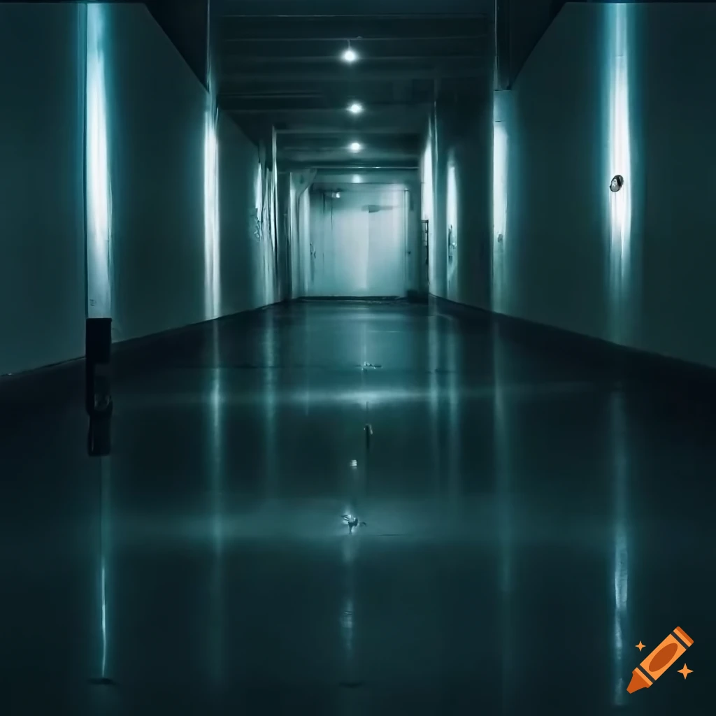 Real life, liminal space, a grey office space, and a reflective cement ...