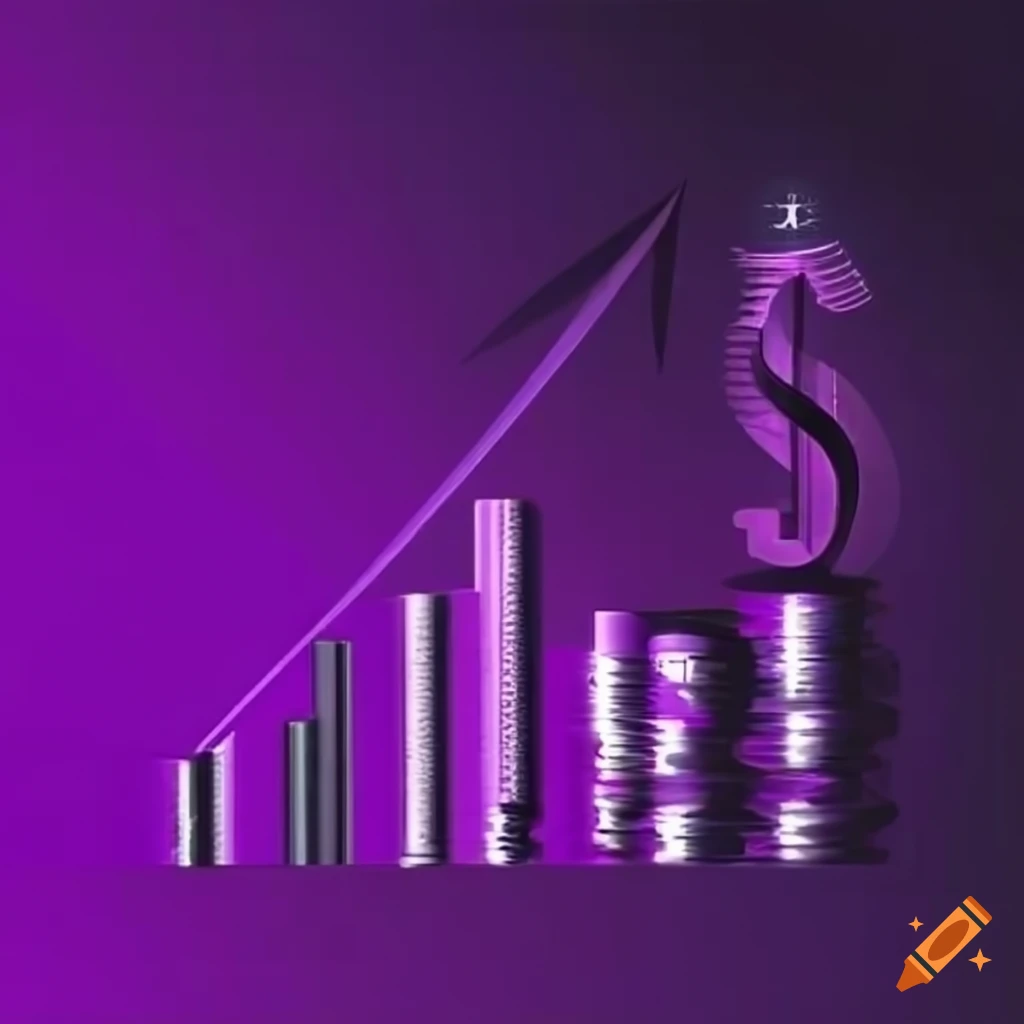Vibrant financial investment growth on a violet backdrop Referring to ...