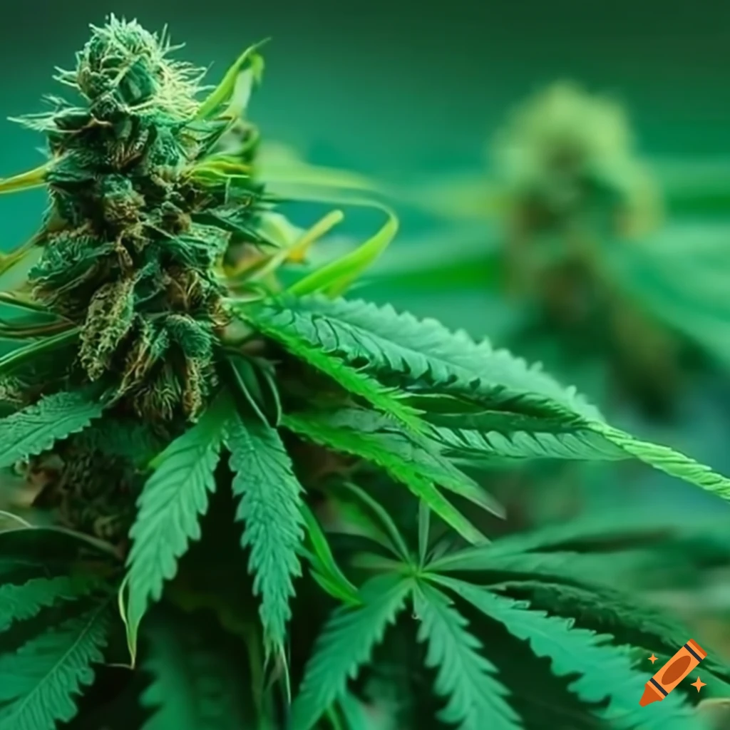 The text ‘Daily flavours’ with a cannabis plant theme on Craiyon