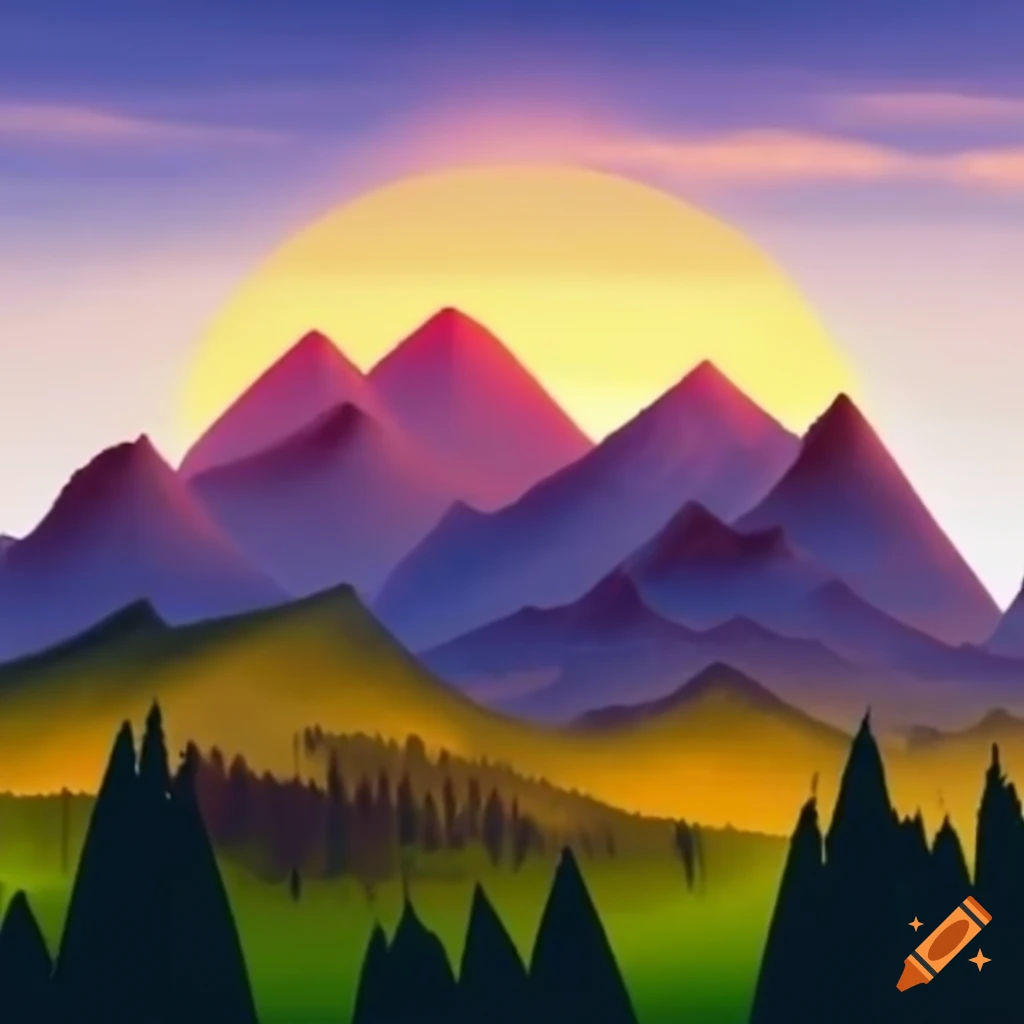 Mountain (basic land - mountain) on Craiyon