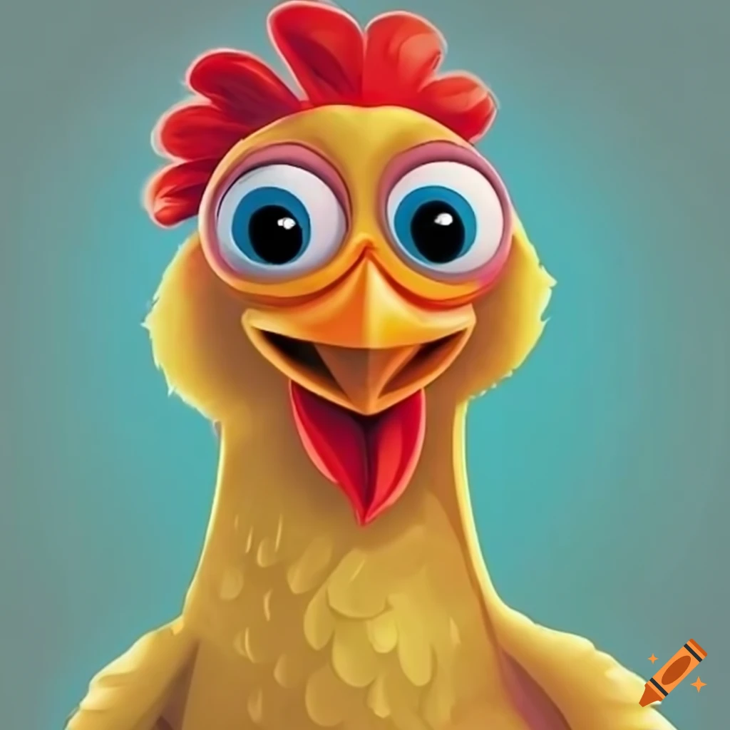 A chicken cartoon disney pixar style