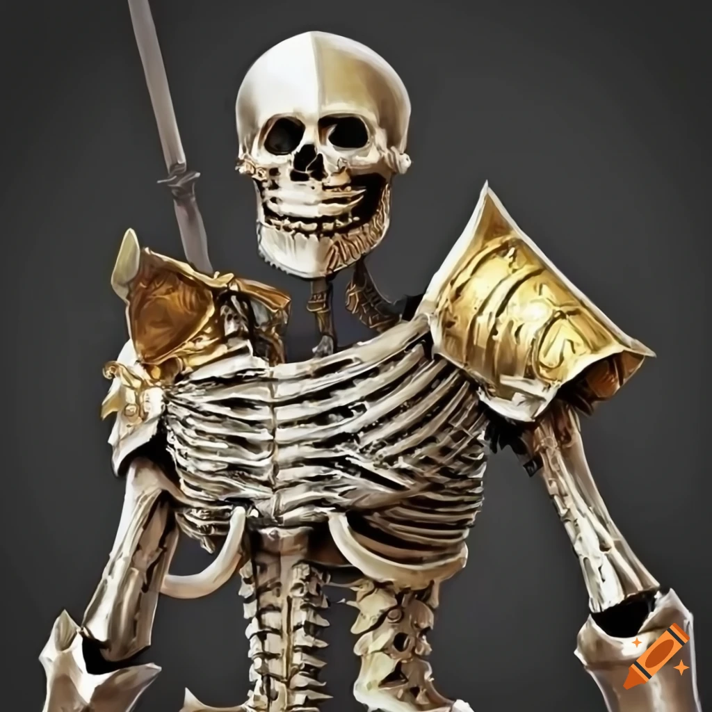 Skeleton knight with gold armor