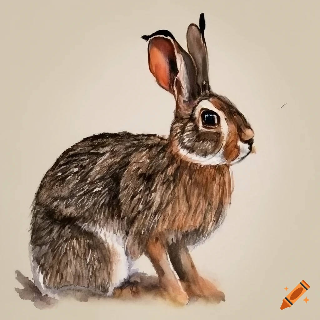 Watercolour mountain cottontail