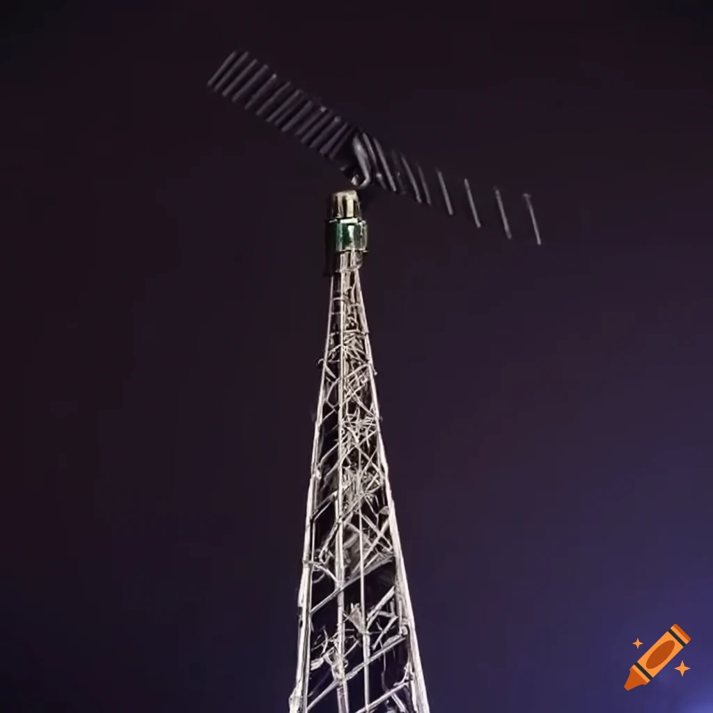 Radio signal coming out of an antenna