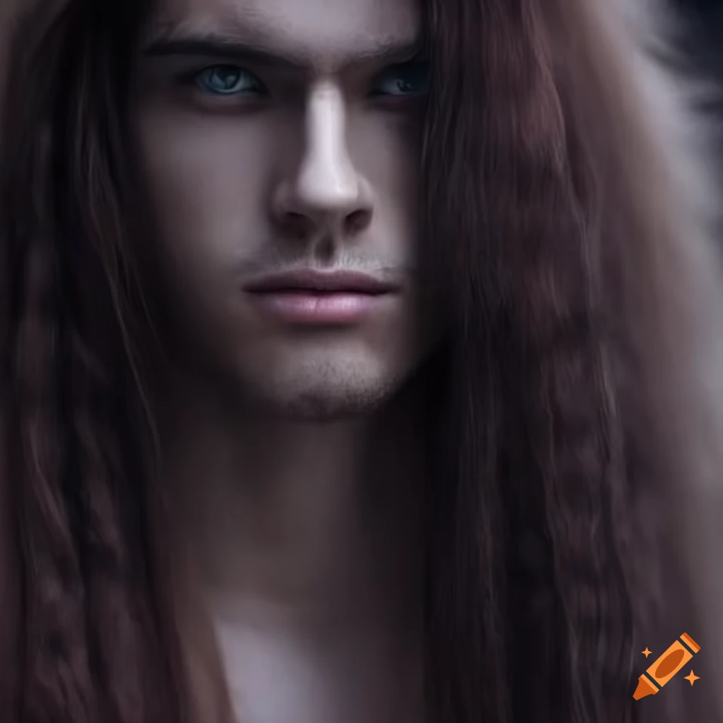 Fantasy man with wolf hair on Craiyon