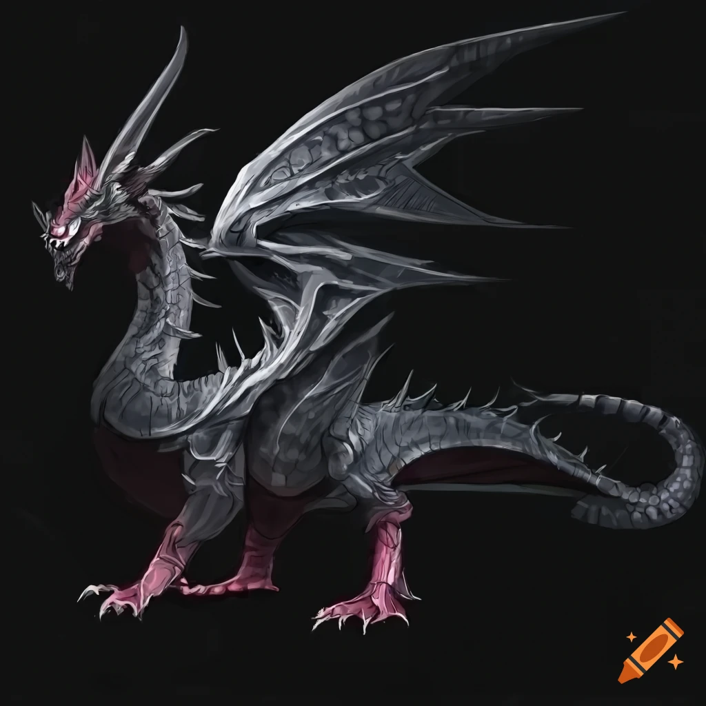 Dragon full body concept design, side view