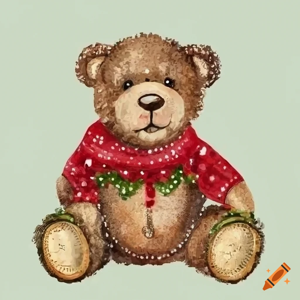 Day Dreamer baroque teddy bear in a Christmas atmosphere,, nicely ...