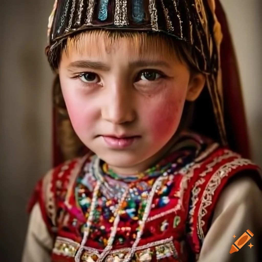 Chuvash girl in the village