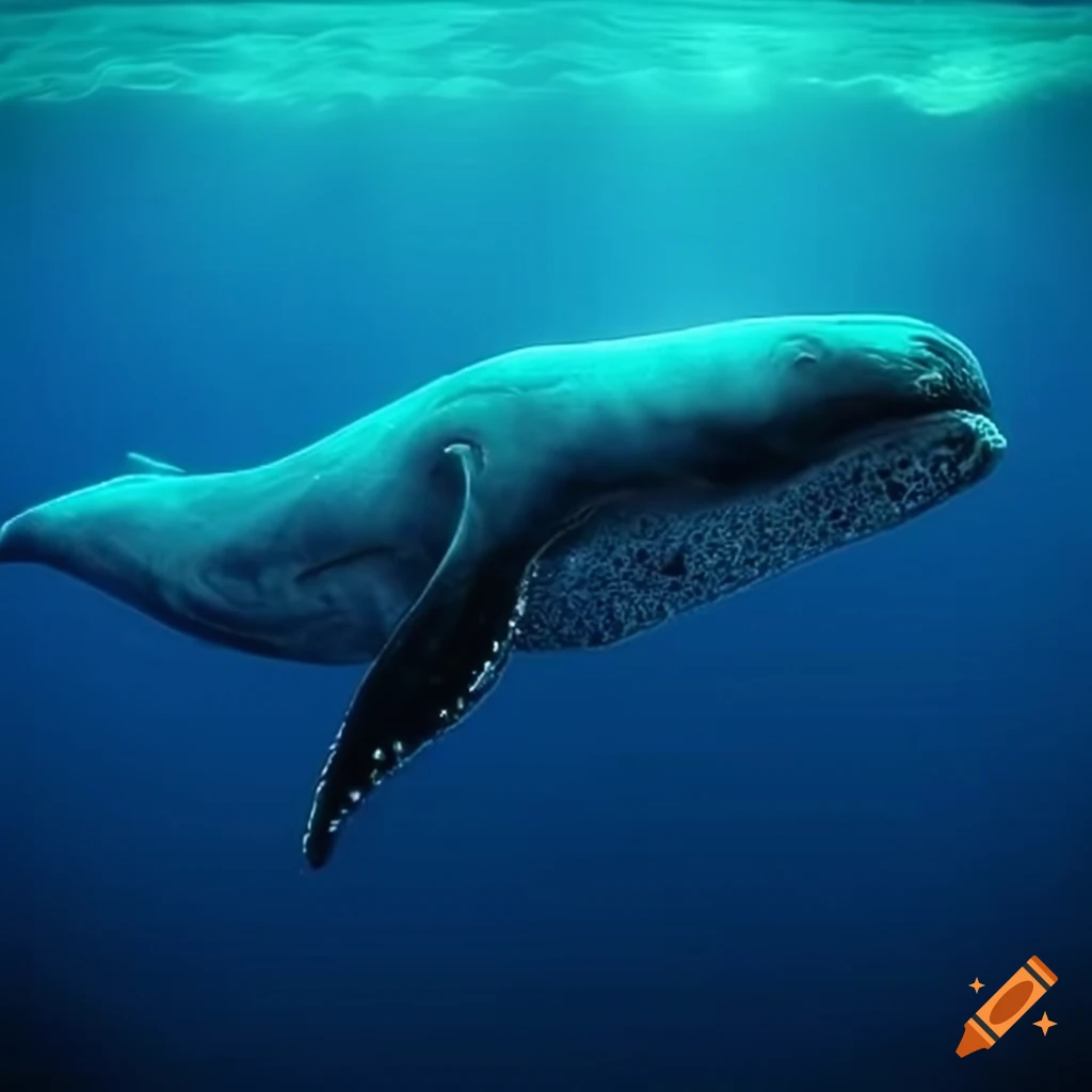 Whales in the ocean, detailing