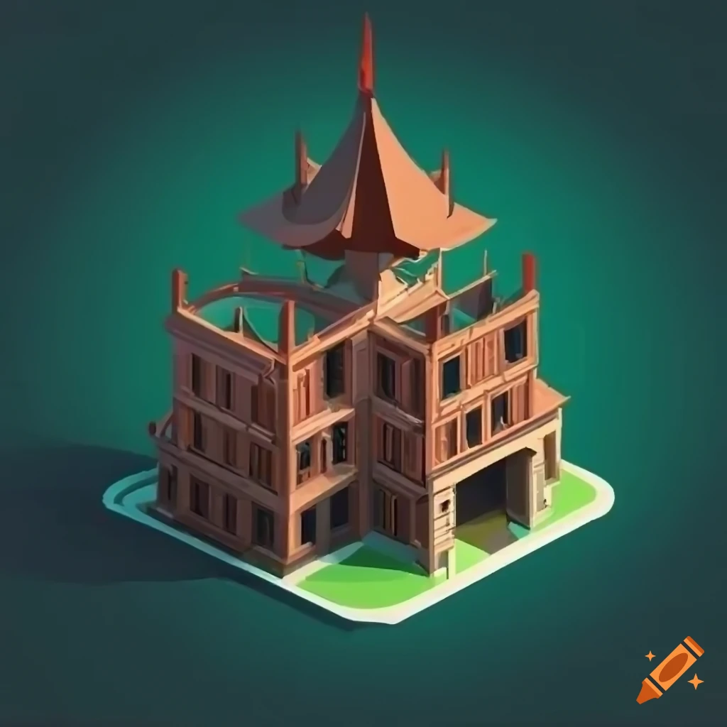 Isometric clan building for game on Craiyon