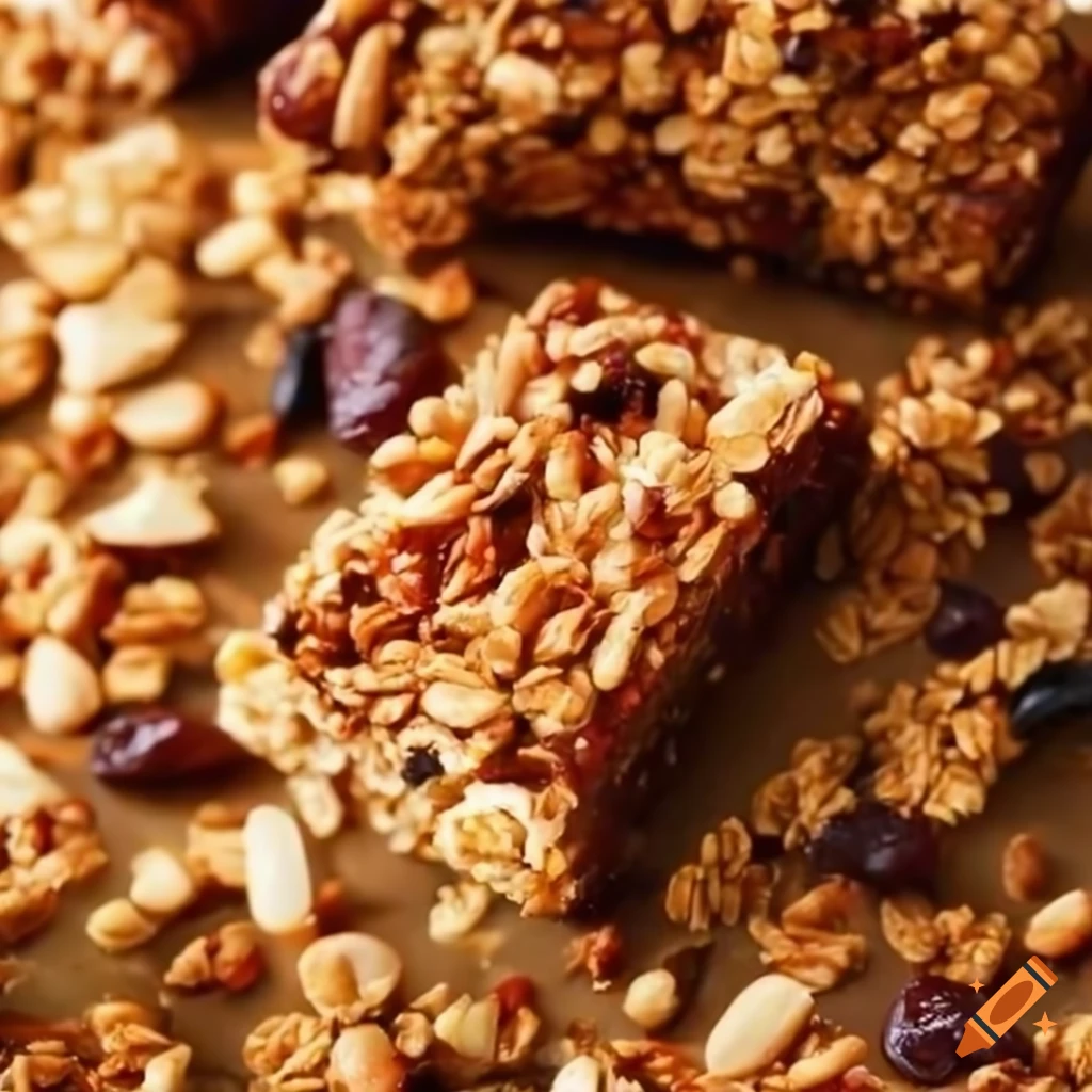 A delicious and nutritious granola bar on Craiyon