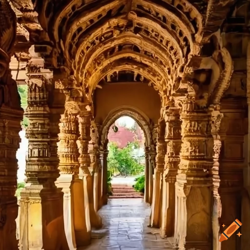 Spanish hacienda with south indian hindu temple stylings