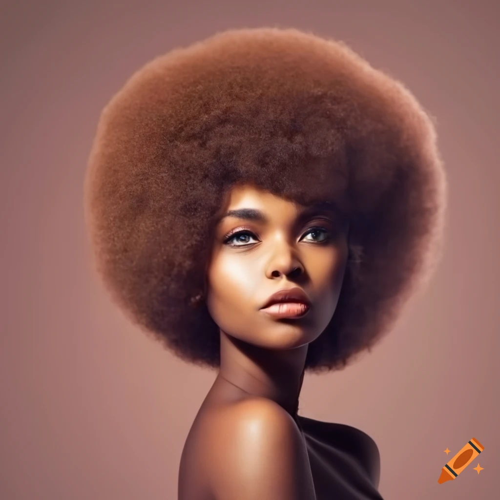 A confident young woman with light brown skin, afro hair, and stylish ...