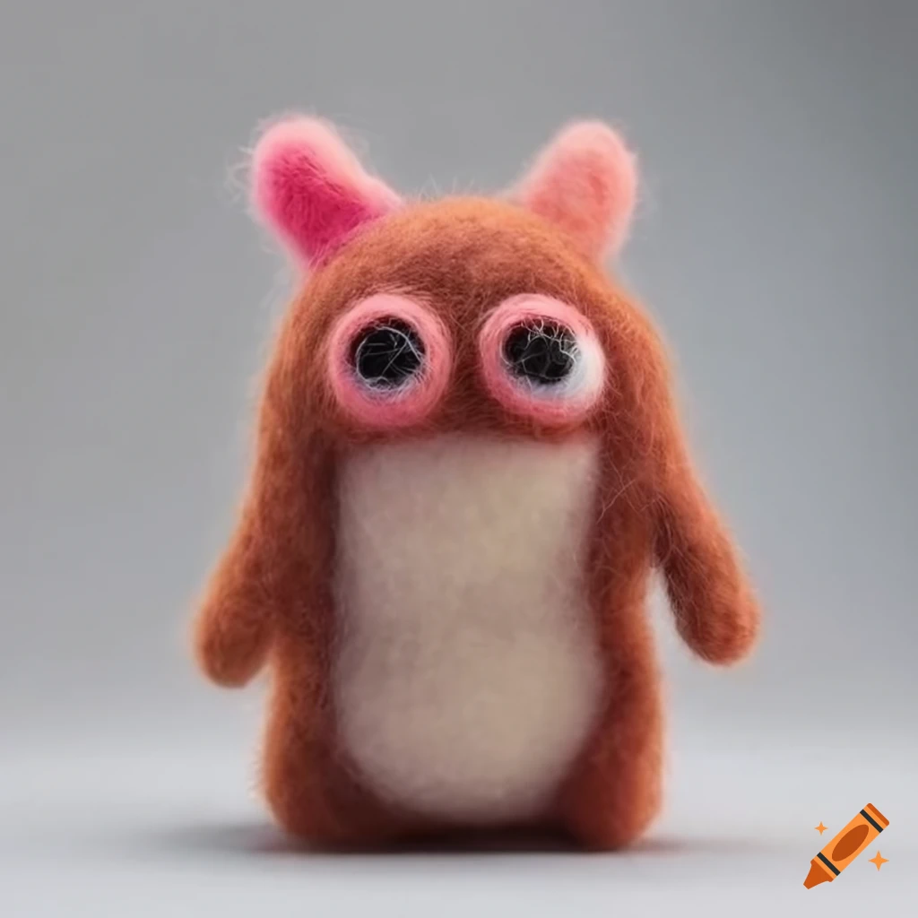Felted wool cute japanese monsters