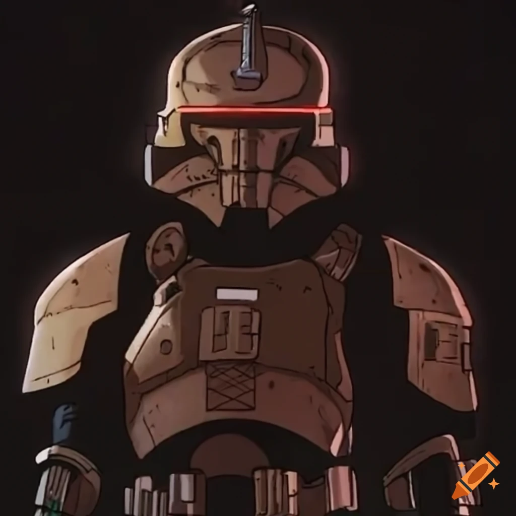 80-90's anime ova, star wars armored warrior character design on Craiyon