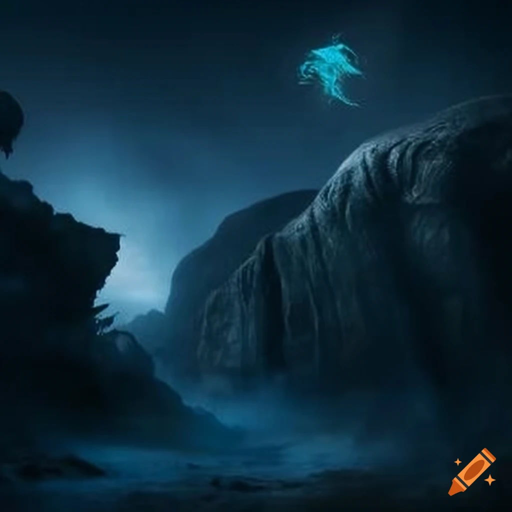 Fantasy land with flying creatures and brilliance on Craiyon