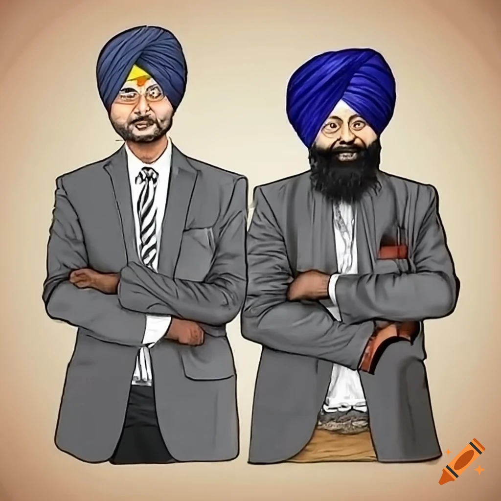Jagjit Singh Chauhan and Davinder Singh Parmar posing together on Craiyon