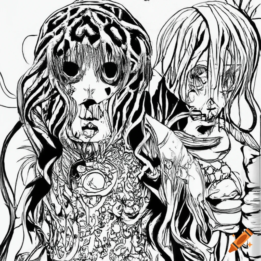 Coloring book manga horror