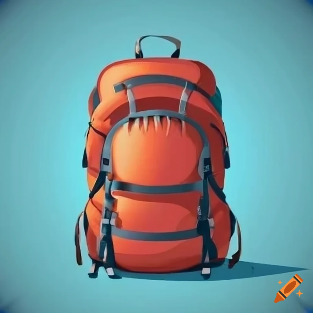 A 3d hiking backpack with transparent bottom