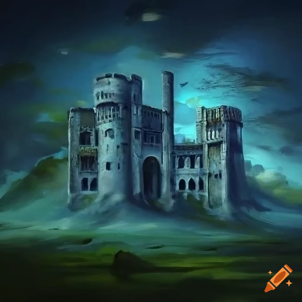 Abandoned castle painting