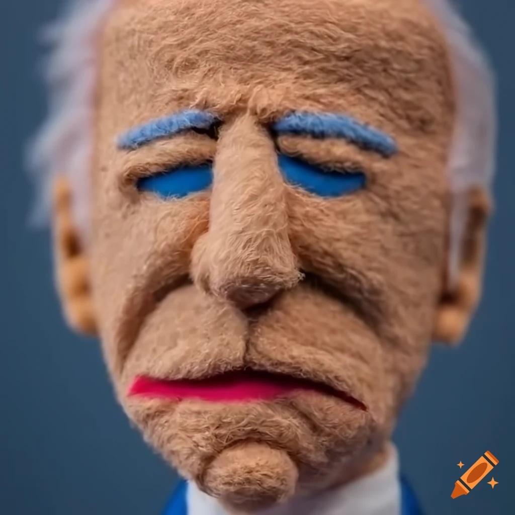 Muppet style puppet of joe biden made of felt fabric, fuzzy felt ...