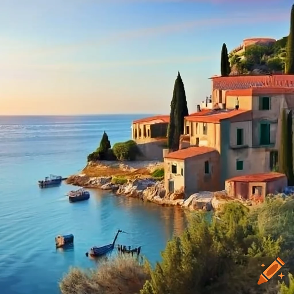 Mediterranean Coast Village Europe, Mediterranean, Riviera, Italian,