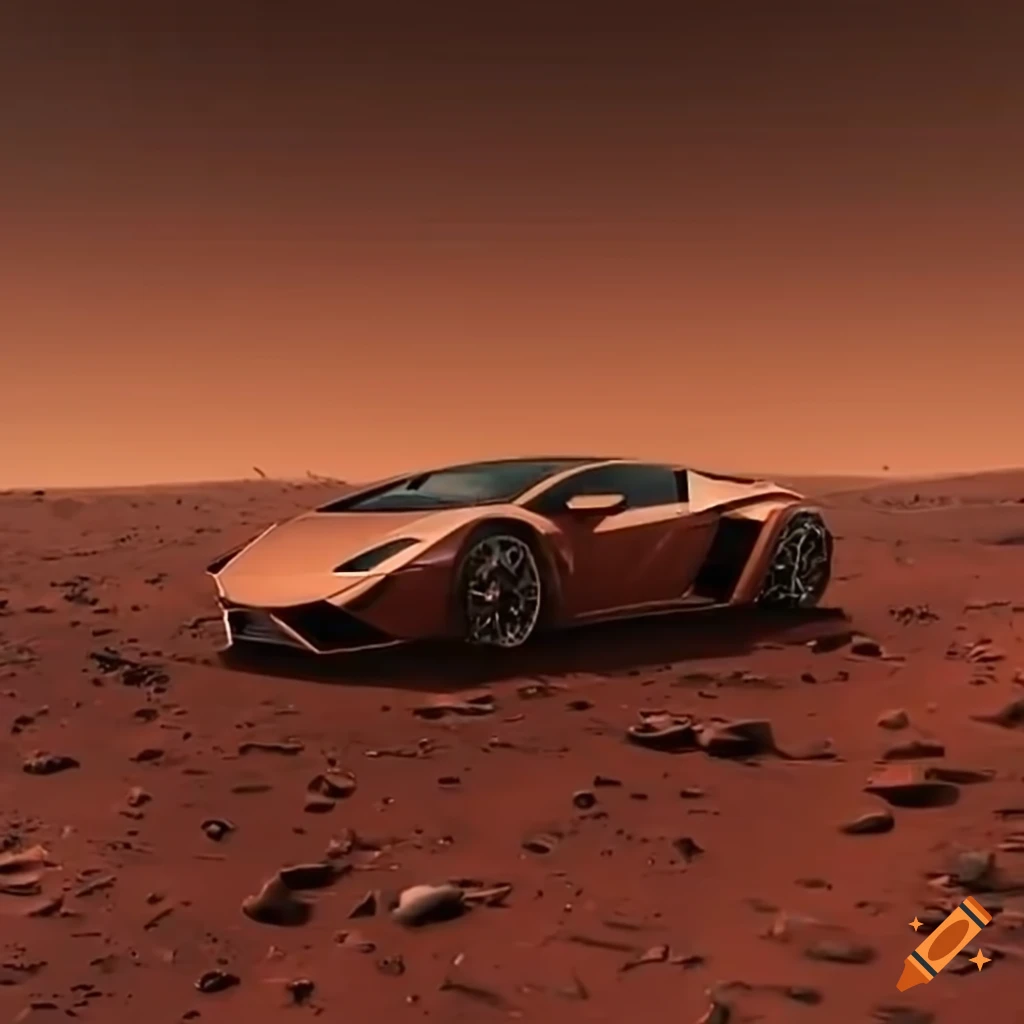 Lamborghini on the surface of mars on Craiyon
